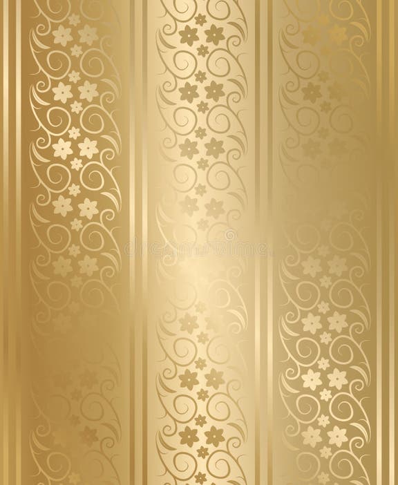 Golden Seamless Satin Vector Stock Vector - Illustration of baroque ...