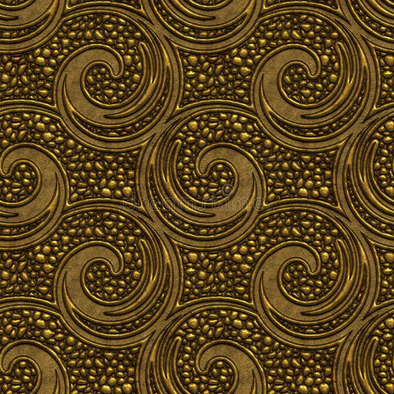 Golden Seamless Texture with a Relief Pattern Stock Illustration ...