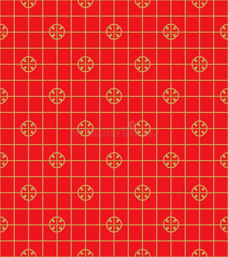 Golden Seamless Vintage Chinese Style Window Tracery Square Geometry ...