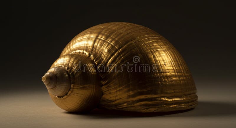 Golden Seashell on Dark Background Stock Illustration - Illustration of ...