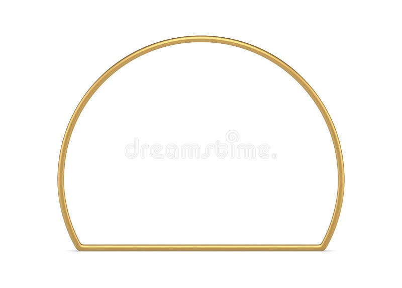 Golden Semicircle Geometric Frame Basic Foundation 3d Element ...