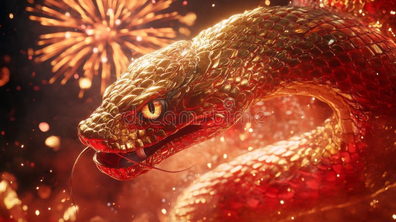 Golden Serpent Firework Festive Celebration Stock Illustration ...