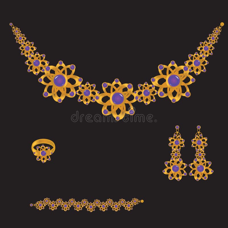Golden set stock vector. Illustration of beautiful, gold - 27620035