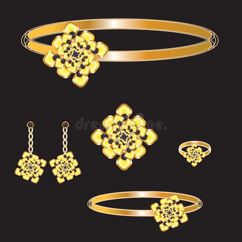 Golden set stock vector. Illustration of beautiful, gold - 27620035