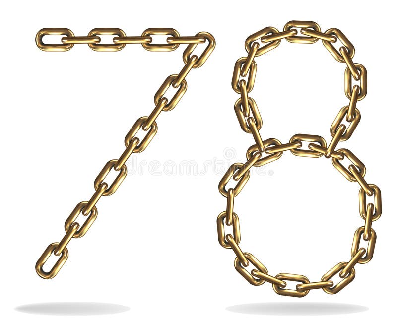 Golden Seven and Eight and Six Numbers Stock Photo - Image of links ...