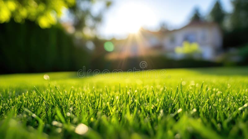 Golden Shadows Dancing on Grass and Garden. Stock Illustration ...