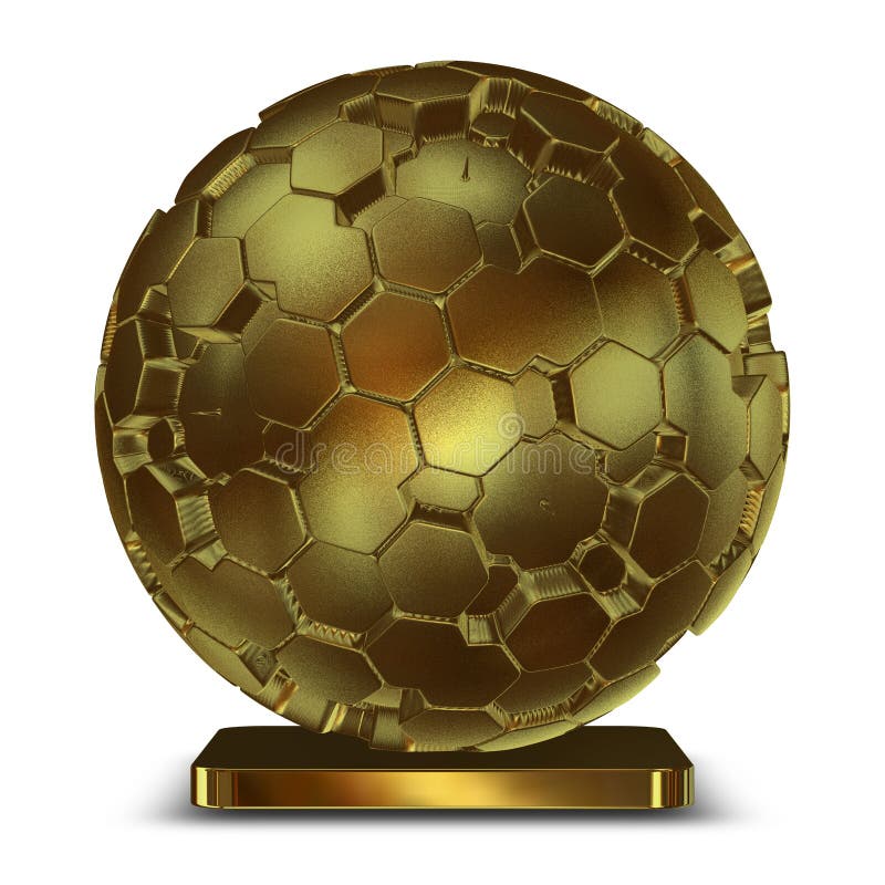 Golden Shape, 3D Render, Background, Unique Design, Geometric Figure ...