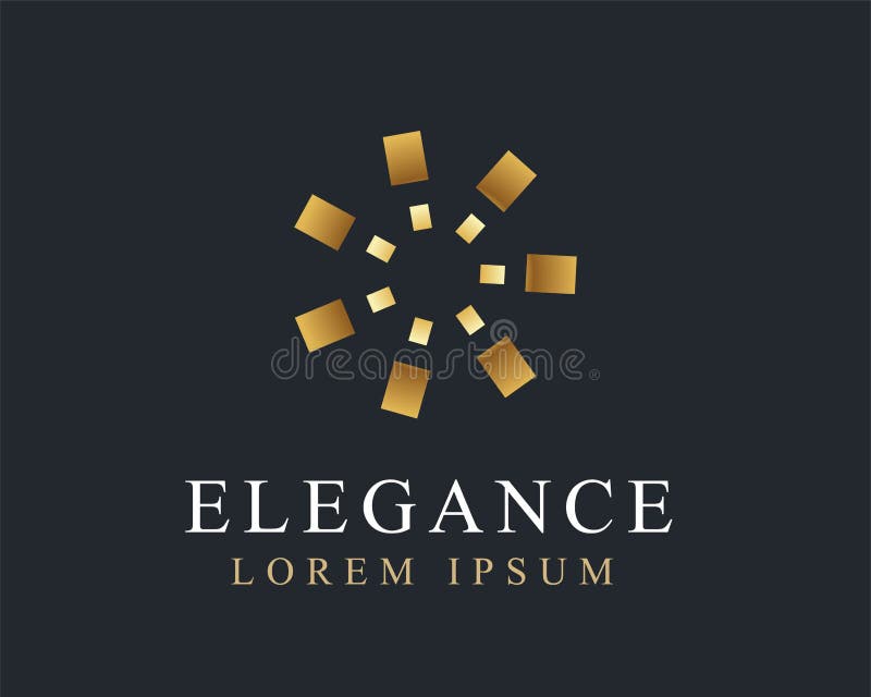 Golden Shape Cricle Logo Vector Premium Stock Vector - Illustration of ...