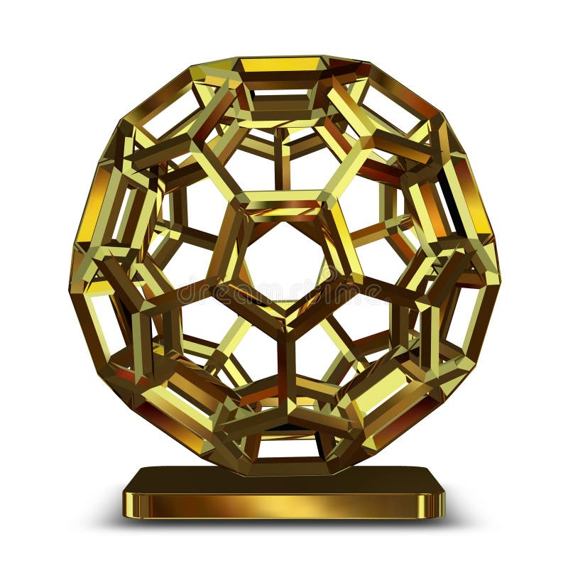 Golden Shape, Unique Design, Geometric Figure, Background, 3D Render ...
