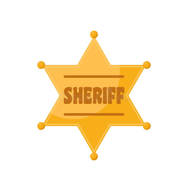 Golden Sheriff Star Badge. Vector Illustration Isolated on White Stock ...