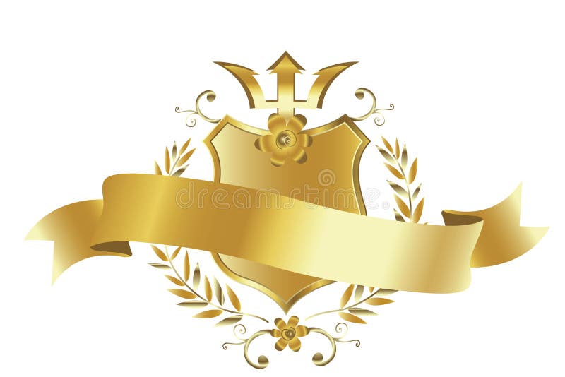 Golden shield stock vector. Illustration of design, crest - 5268007