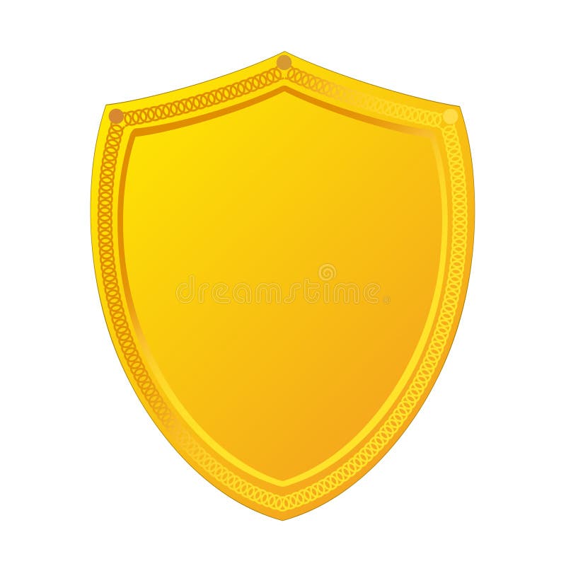 Golden Shield Art Drawn Design Stock Vector - Illustration of icon ...