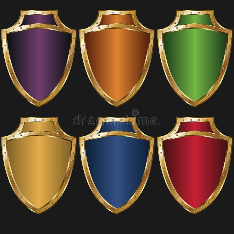 Golden shield color stock vector. Illustration of shield - 52782126
