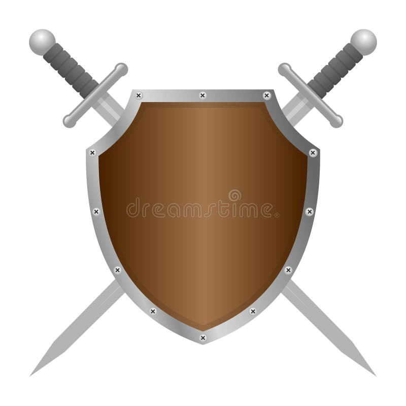 Shield with crossed swords stock vector. Illustration of medieval ...