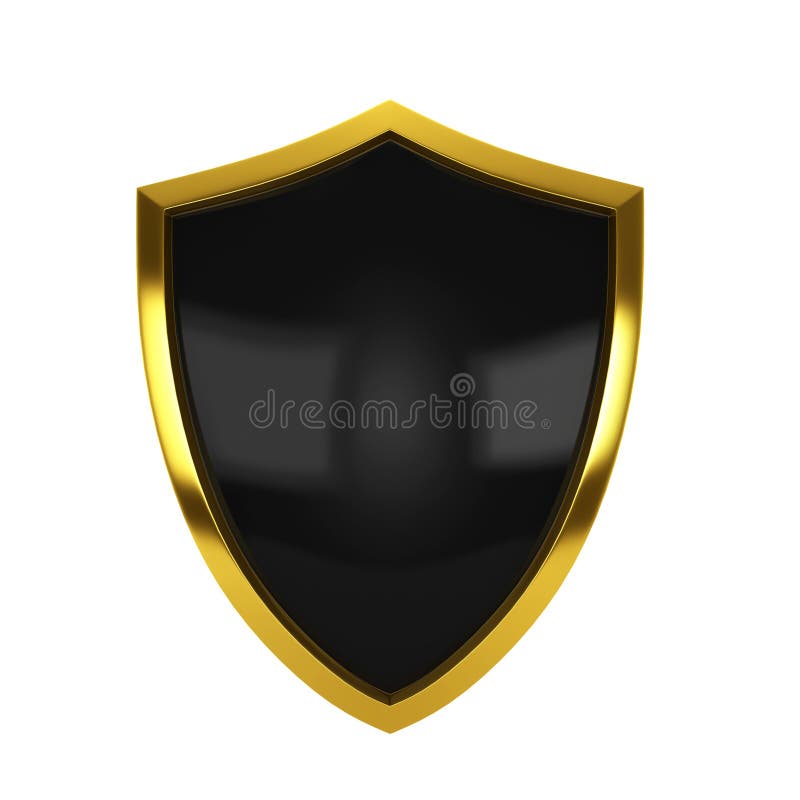 Gold shield stock illustration. Illustration of isolated - 10634339