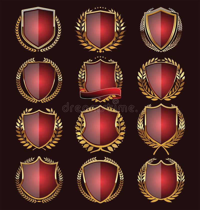 Shield design set stock vector. Illustration of arms, decoration - 5126552
