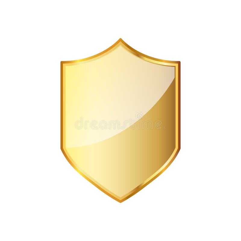 Golden Shield Icon. Vector Illustration Stock Illustration ...