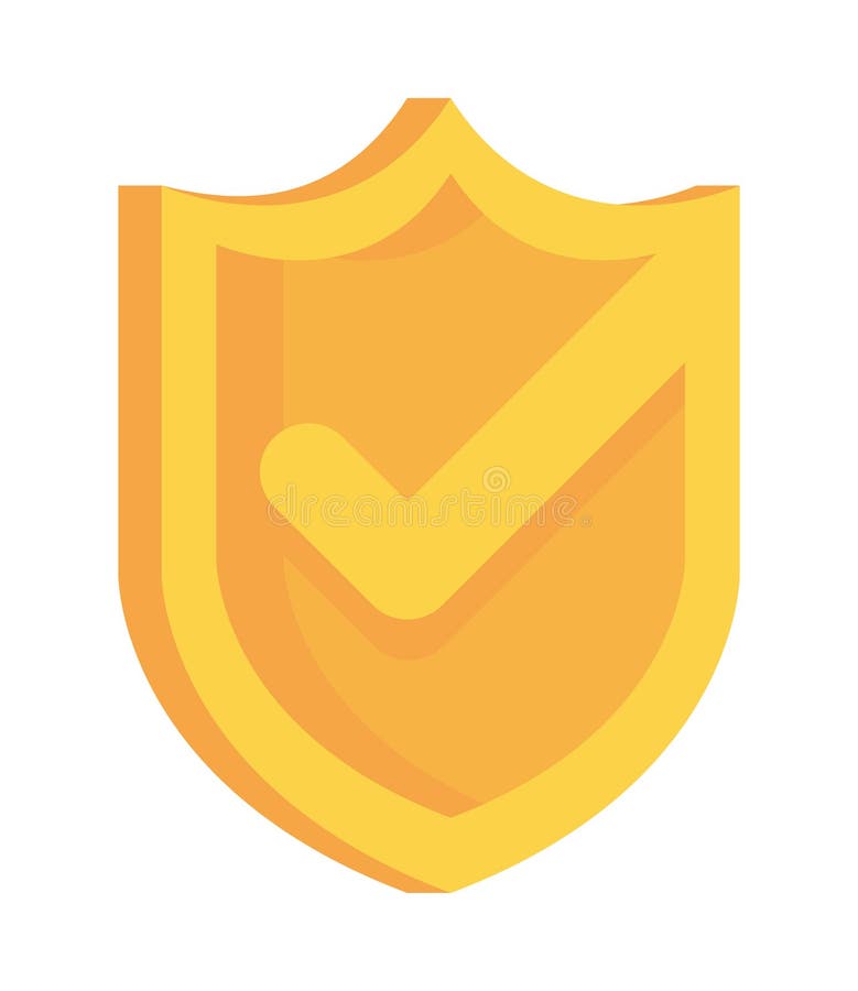 Golden shield insurance stock vector. Illustration of design - 231411102