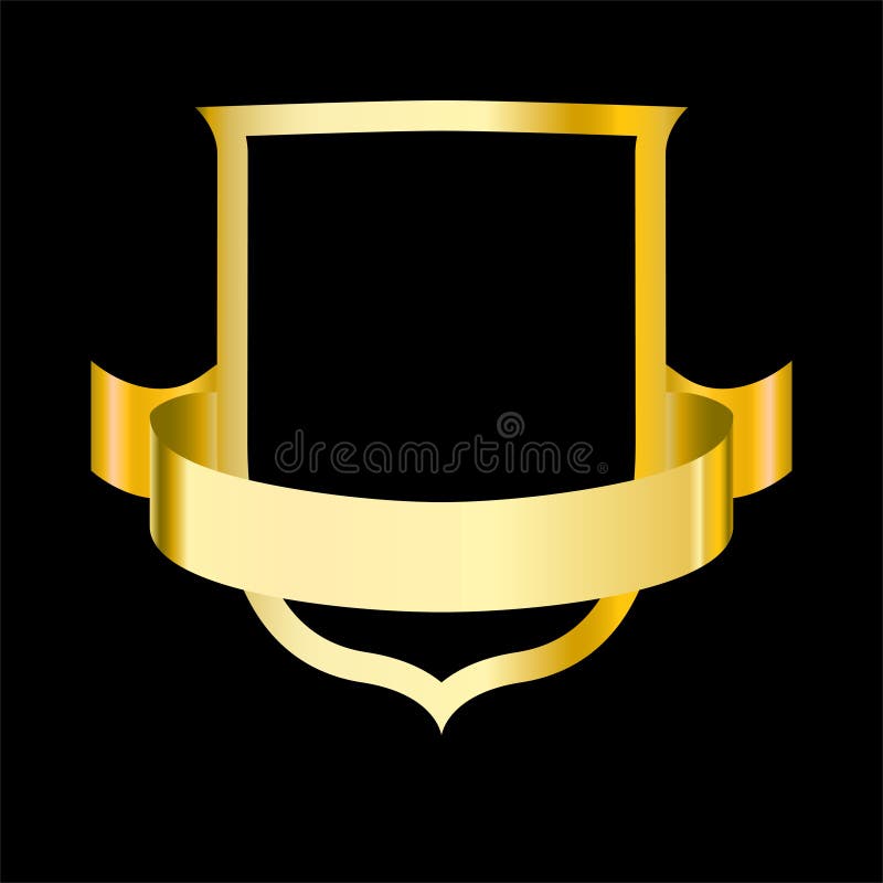 Golden Shield with Ribbon. Vector Illustration for Design. Stock Vector ...