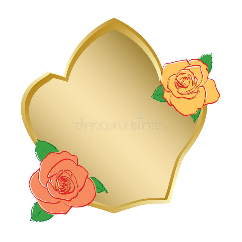 Golden Shield with Roses - Vector Stock Vector - Illustration of design ...
