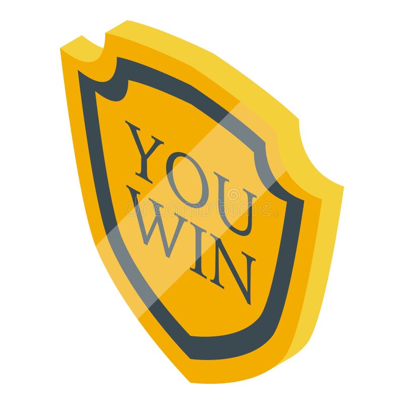Golden Shield Showing You Win Message for Game Ui Stock Illustration ...