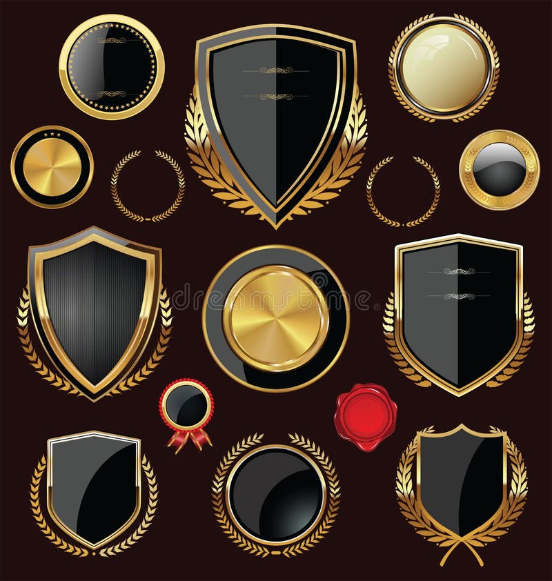 Shields / Labels. Vector stock vector. Illustration of silhouette - 3785904