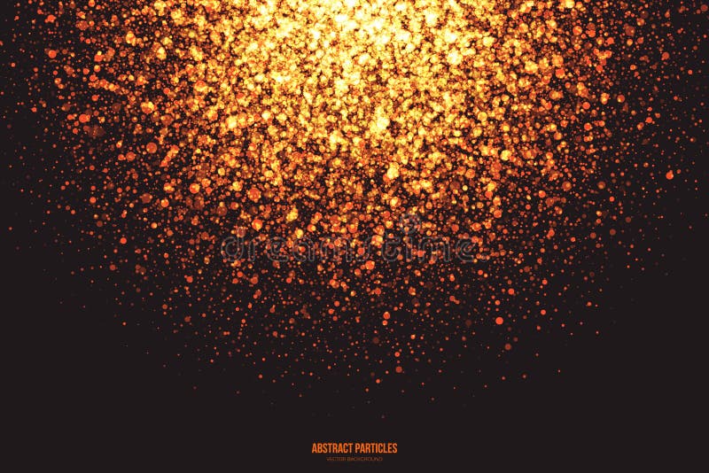 Golden Shimmer Glowing Round Particles Vector Background Stock Vector ...