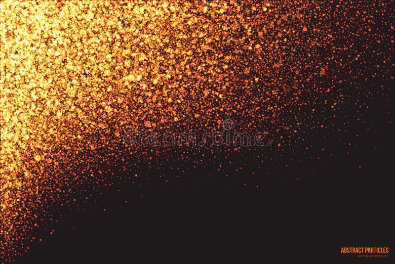 Golden Shimmer Glowing Round Particles Vector Background Stock Vector ...