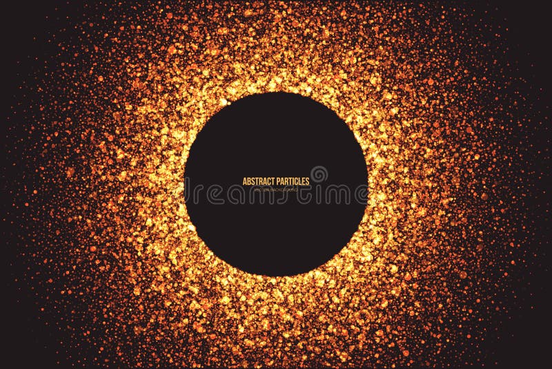 Golden Shimmer Glowing Round Particles Vector Background Stock Vector ...