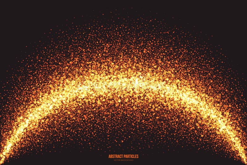 Golden Shimmer Glowing Triangular Particles Vector Background Stock ...