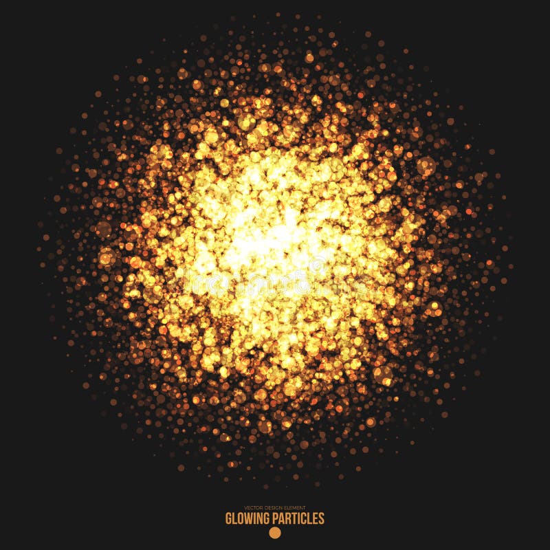 Golden Shimmer Glowing Round Particles Vector Background Stock Vector ...
