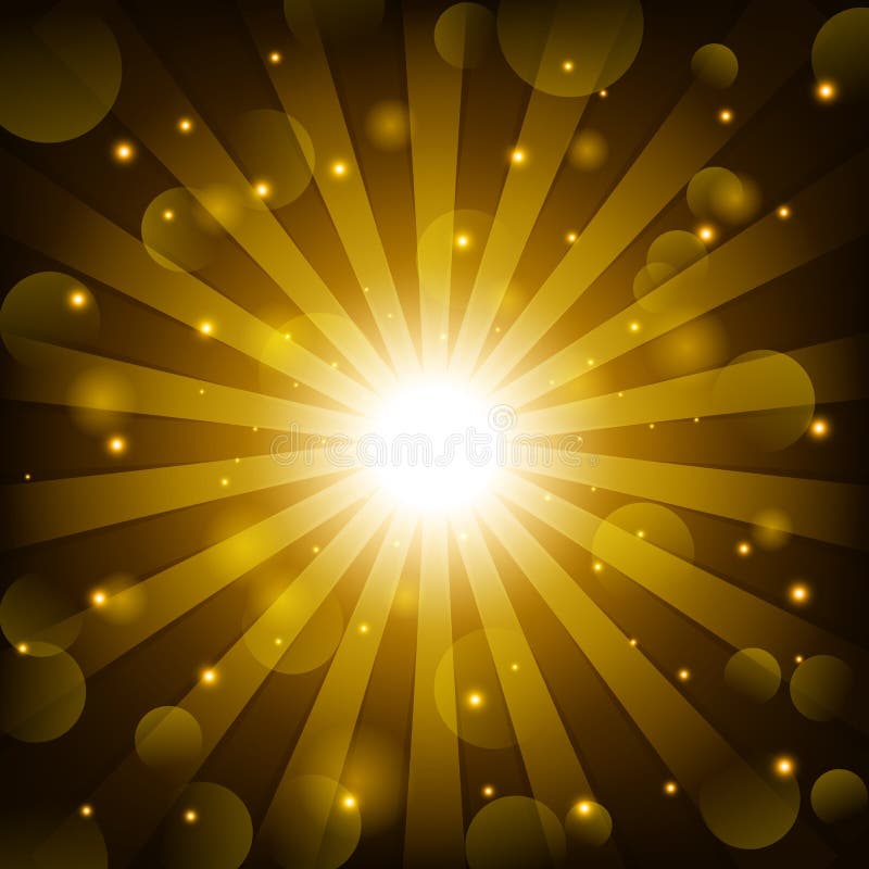 Golden Shine with Lens Flare Background Stock Vector - Illustration of ...
