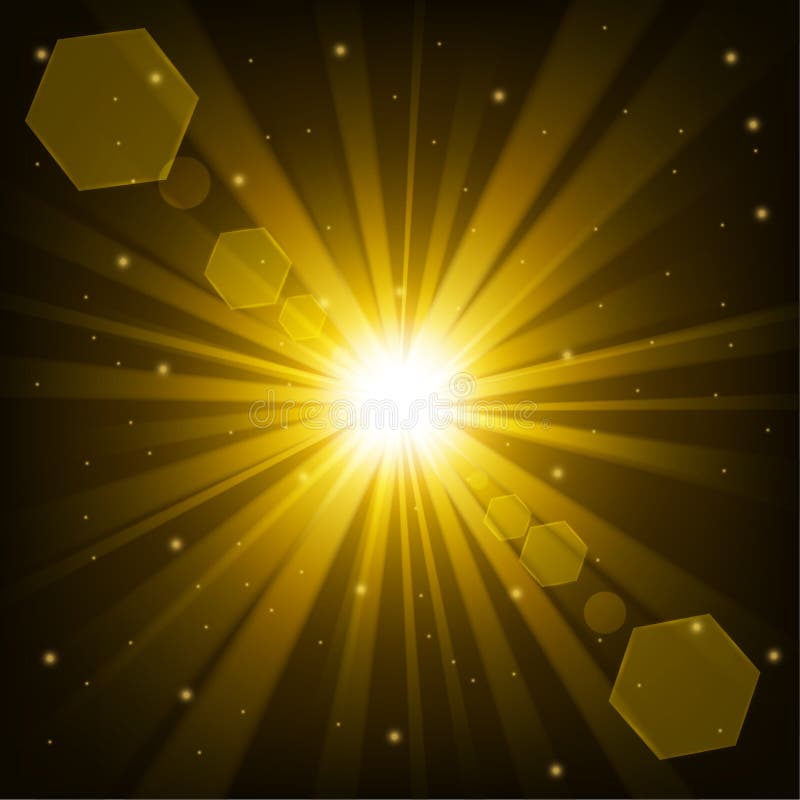 Golden Shine with Lens Flare Background Stock Vector - Illustration of ...