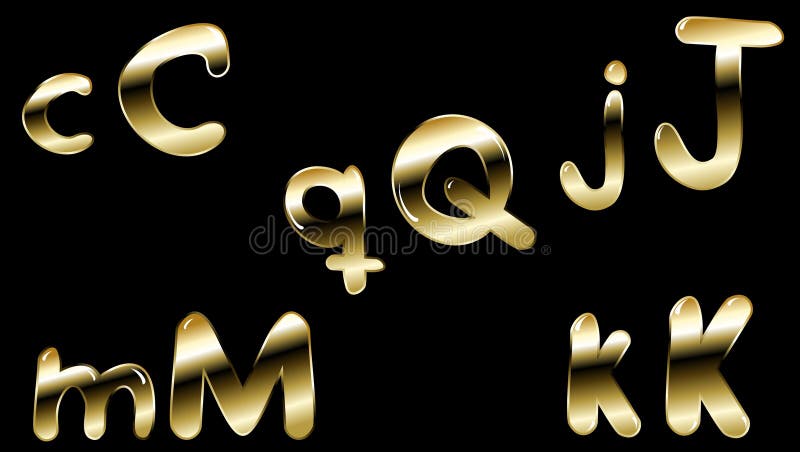Golden Shiny Alphabet Pack Collection Set Illustration Stock Vector ...