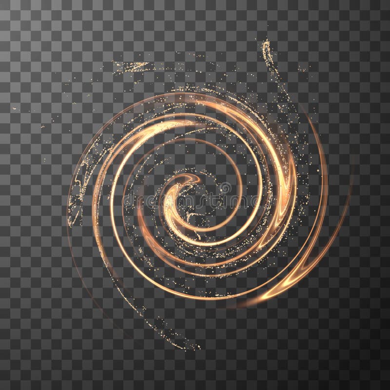 Golden Shiny Spiral Line Effect with Magic Dust Particles Effect Flying ...