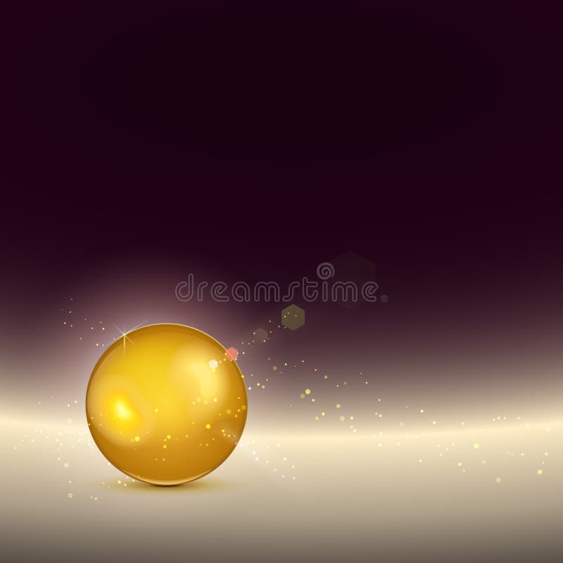 Golden Shiny Glow Sphere. Vector Stock Vector - Illustration of rich ...