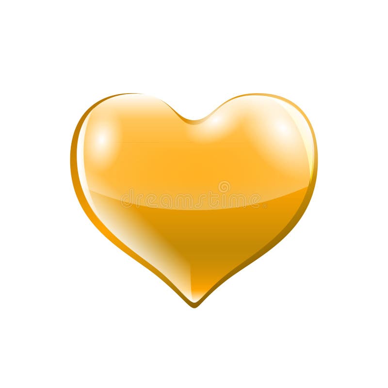 Golden Shiny Heart Shape Isolated on White Stock Illustration ... Golden Shiny Heart Shape Isolated on White Stock Illustration ...