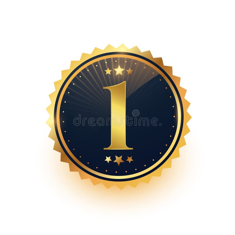Golden and Shiny Number One Winner Medal Symbol Stock Illustration ...