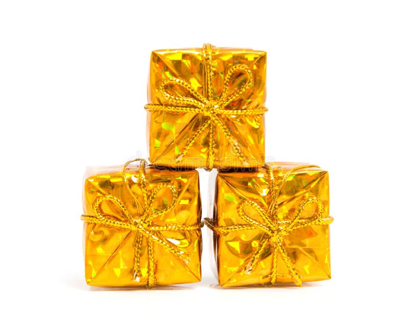 Golden shiny presents stock image. Image of present, xmas - 12312053
