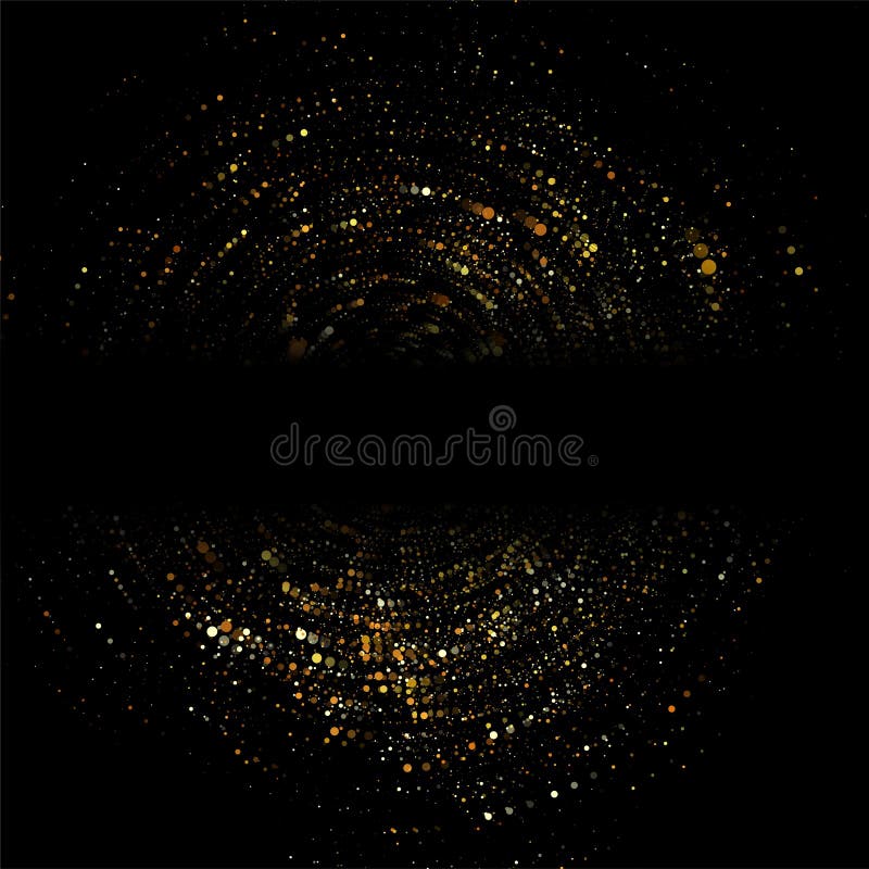 Golden Shiny Sparkling Particles on Black Background Stock Vector ...