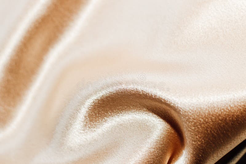 Golden Shiny Texture of Silk Satin Satin with Folds. Stock Image ...