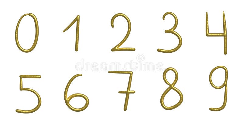 Golden Shiny Unique Calligraphic Numeral EIGHT 8 - 3D Illustration ...