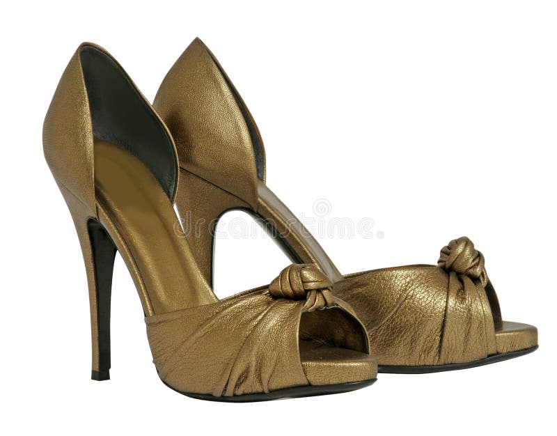 Golden shoes stock photo. Image of color, elegant, casual - 44003452