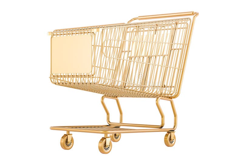 Golden Shopping Cart Icon stock vector. Illustration of golden - 234595509