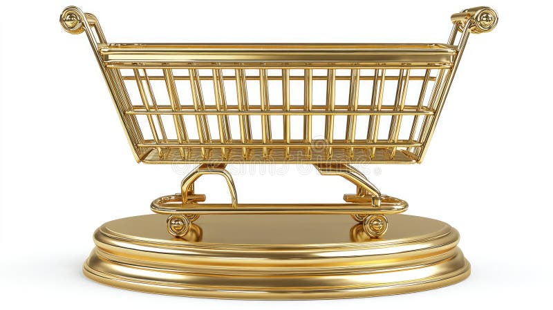 "Golden Cart: Retail in Spotlight" Stock Illustration - Illustration of ...