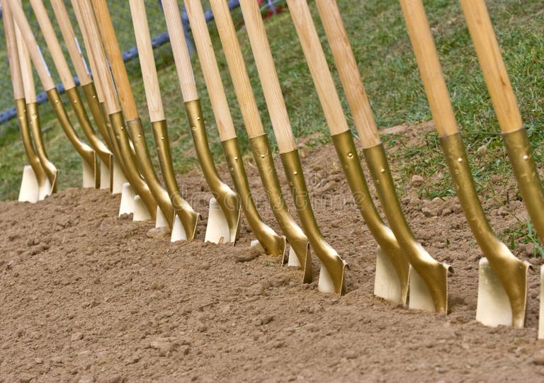 Golden Shovels stock image. Image of shovels, golden - 12434083
