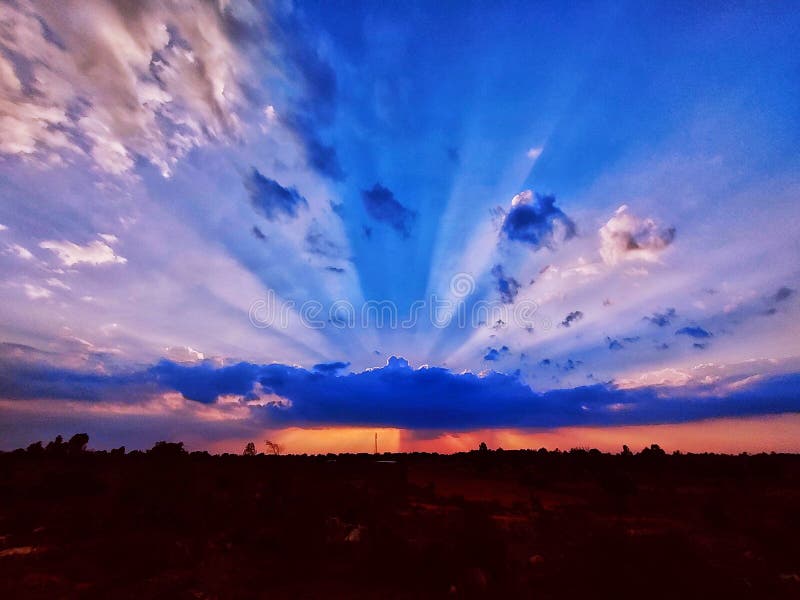 Golden shower sunset stock image. Image of shower, skylove - 222938361