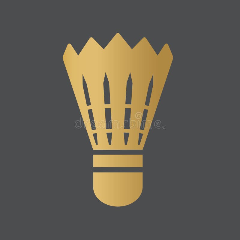 Gold Shuttlecock Vector Illustration Stock Vector - Illustration of ...