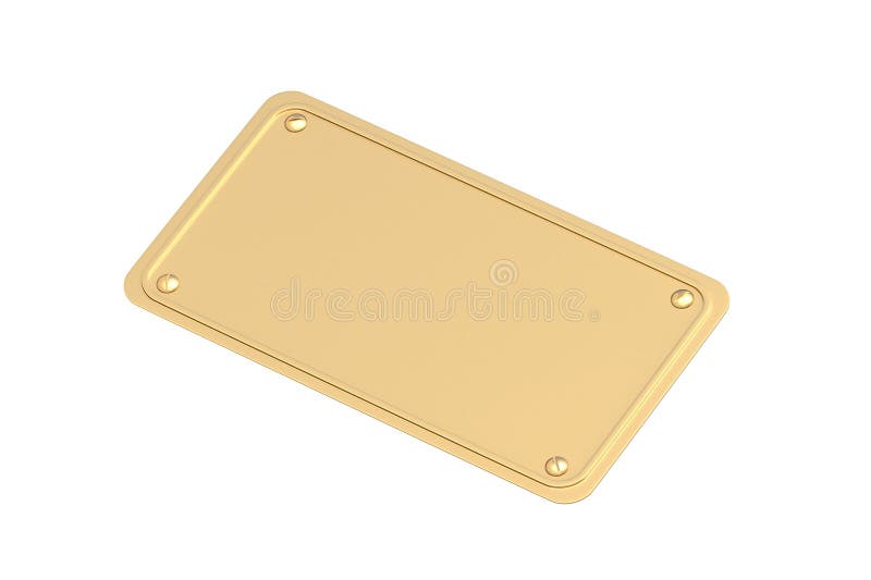 Golden Sign Board Isolated on White Background Stock Illustration ...