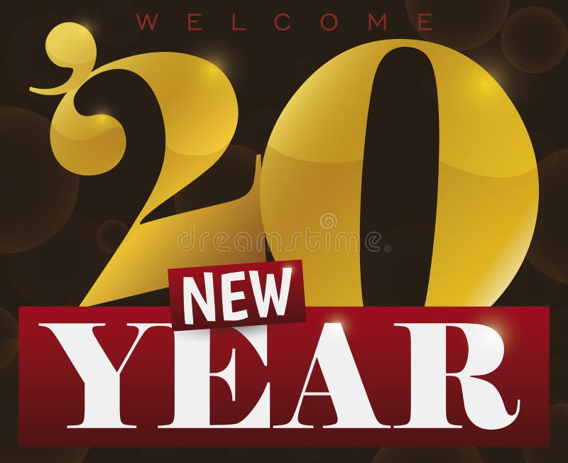 Golden 2020 Sign, Coin and Rat for Chinese New Year, Vector ...